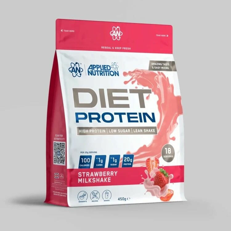 Сывороточный протеин Applied Nutrition Diet Whey 450 гр. Белковый коктейль для похудения (Клубничный Молочный коктейль)