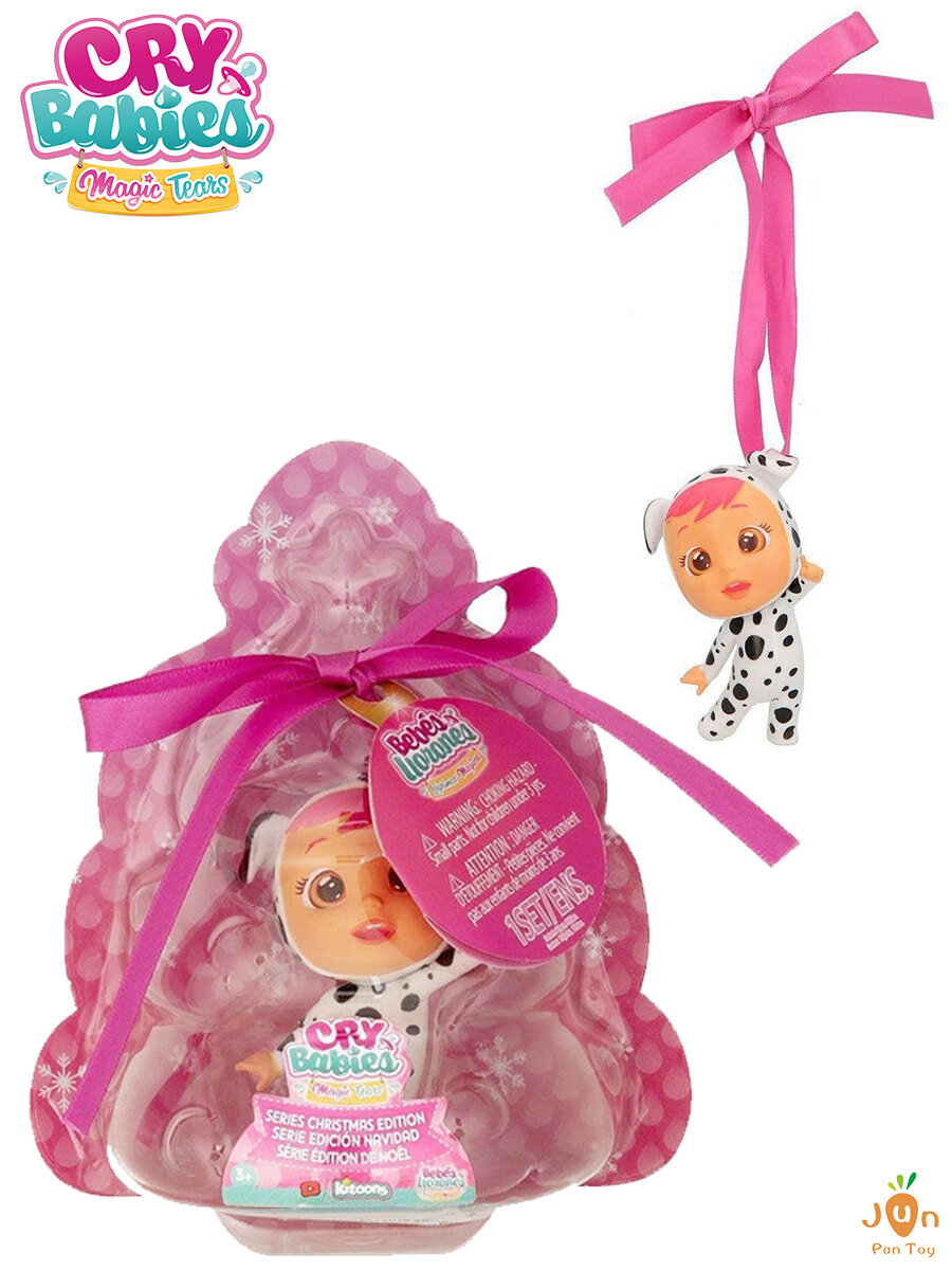 Край бебис куклы IMC Toys Cry Babies Magic Tears Series Christmas Edition / Детские модные украшения, которые можно повесить на елочное украшение