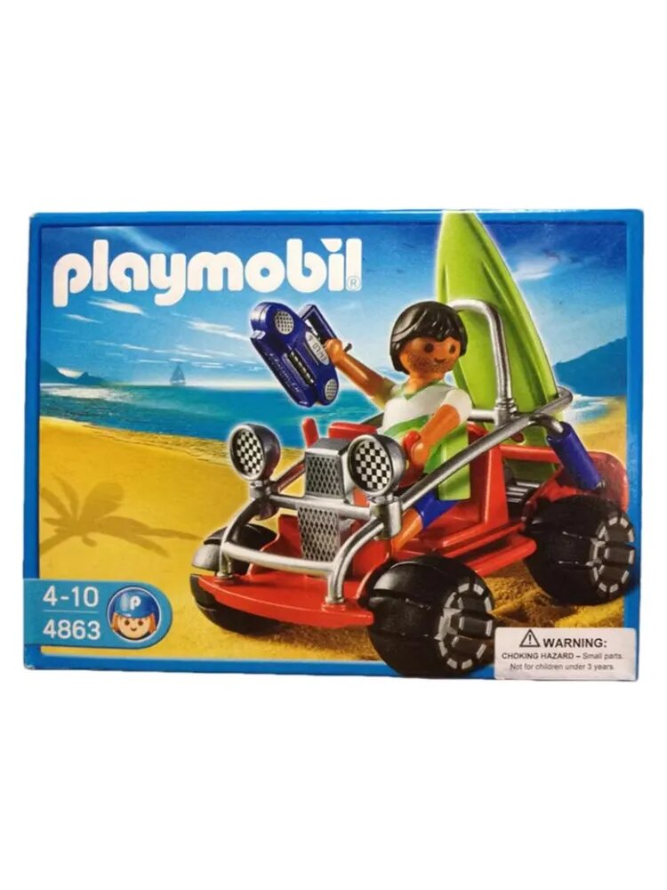 Playmobil-Мир Моби: Мальчик с доской для серфинга на квадроцикле (коробка повреждена и не распакована)-4863