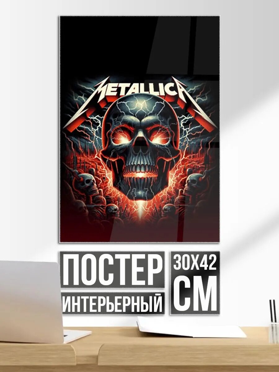 Постер на стену Metallica - fire skull