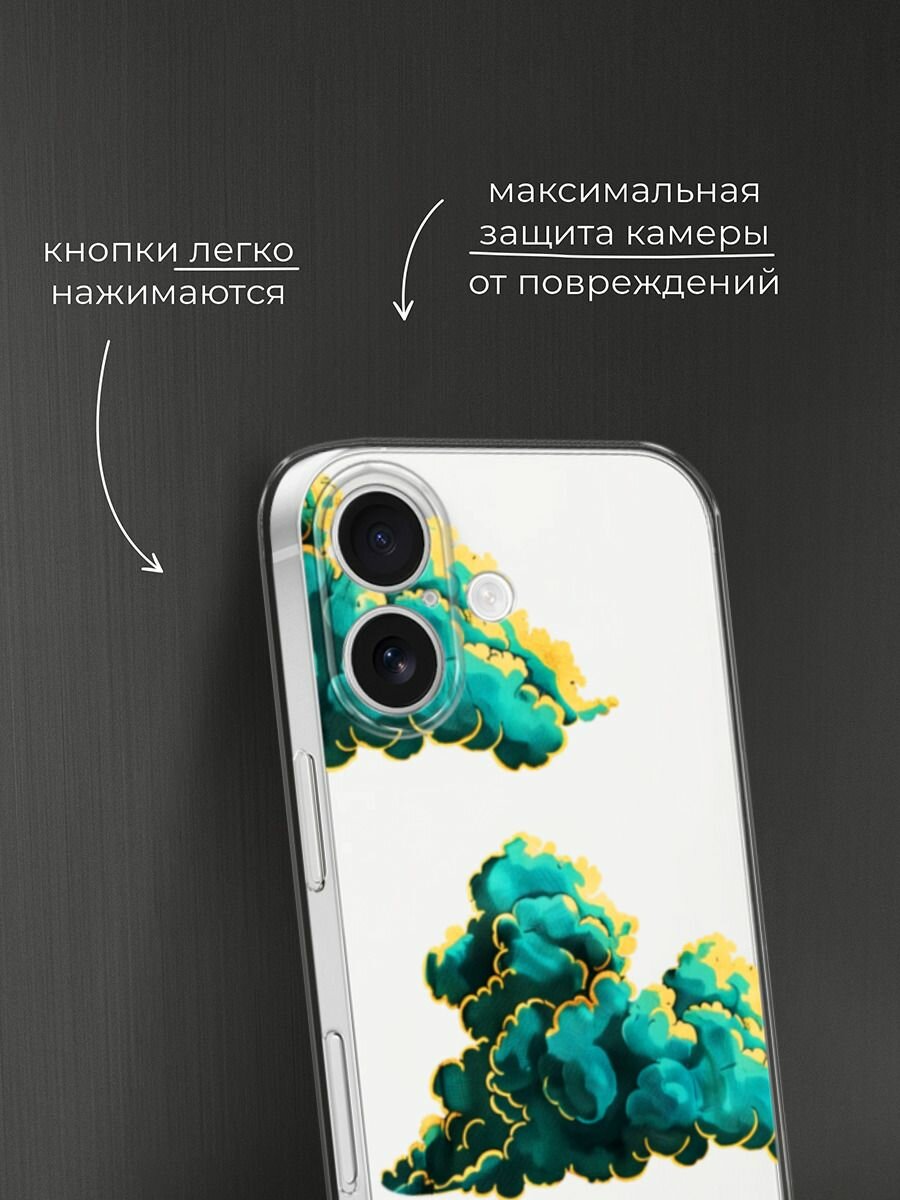 Чехол на Apple iPhone 17 / Айфон 17 с принтом Звезды с облаками, прозрачный — фото 1