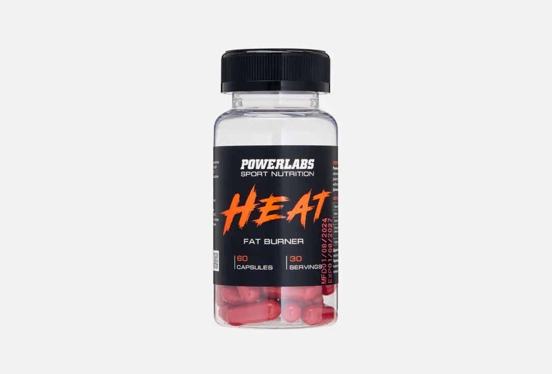 POWERLABS Heat Fat Burner в капсулах БАД для снижения веса 60 шт