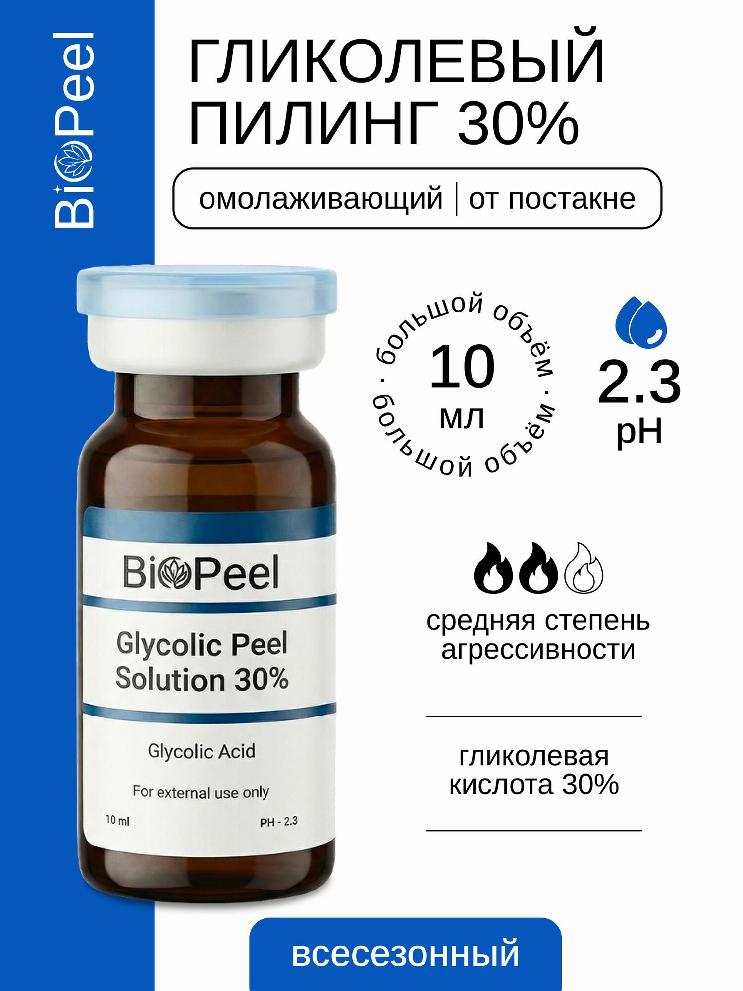 BioPeel Original Glycolic Peel Гликолевый пилинг 30% для Красоты