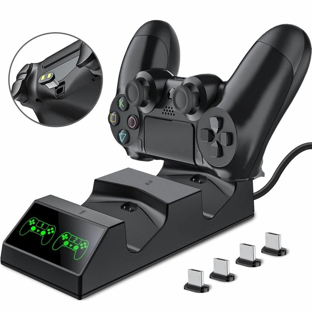Подставка с быстрой зарядкой DOBE для геймпадов PS4 с индикацией