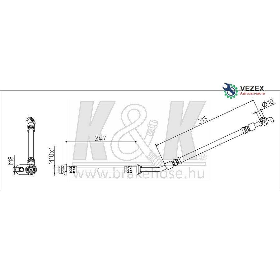 K&K FT1671 Шланг тормозной FT1671