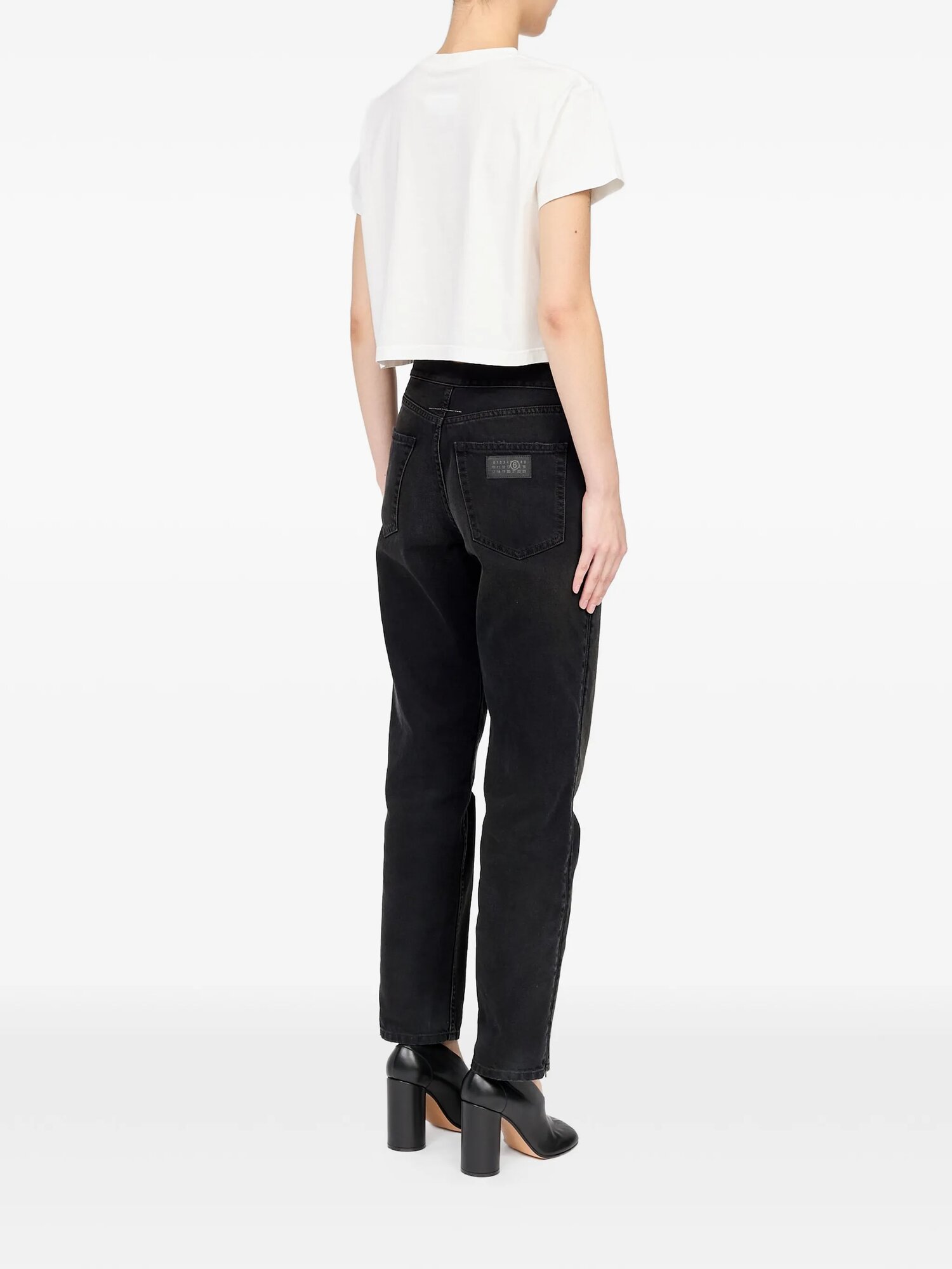 Футболка MM6, размер 40, бежевый/белый — фото 1