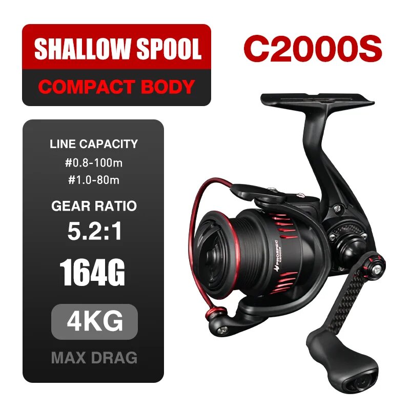 Спиннинговая катушка SeaSir P-Series Prospec из углеродного волокна 9кг 8+1BB 5.2:1/6.2:1 C2000S