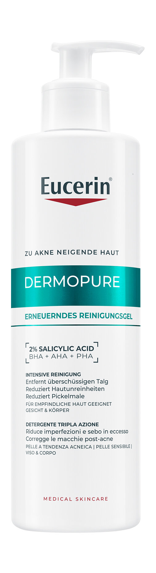 Eucerin DermoPure Clinical Гель для проблемной кожи лица и тела для глубокого очищения, 400 мл