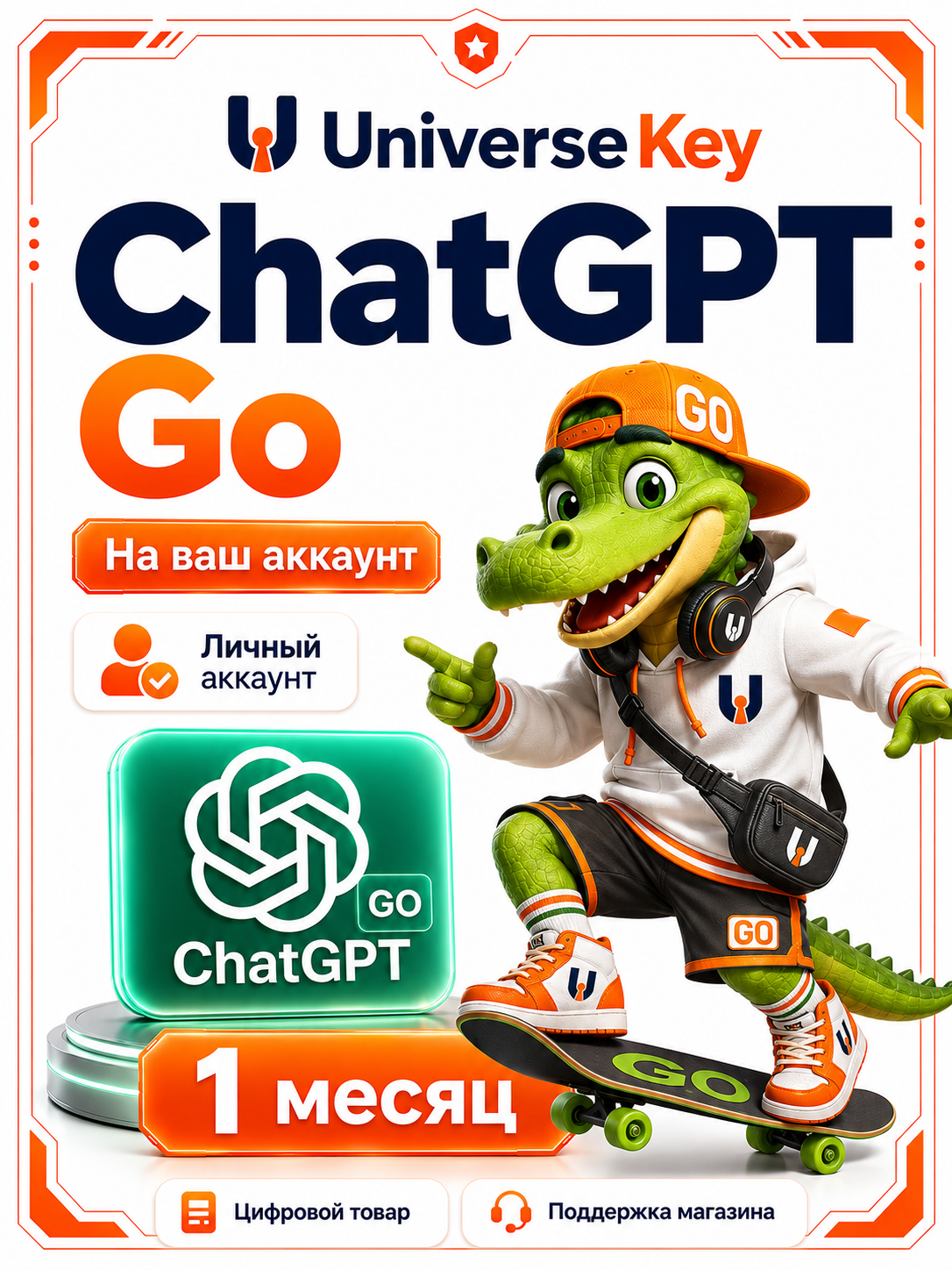 Подписка ChatGPT Go, 1 месяц, на Ваш Аккаунт, любое устройство
