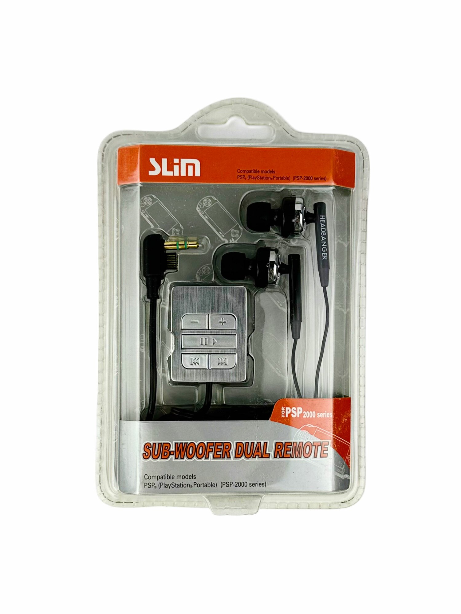 Наушники для PSP 2000 гарнитура с сабвуфером Dual Remote