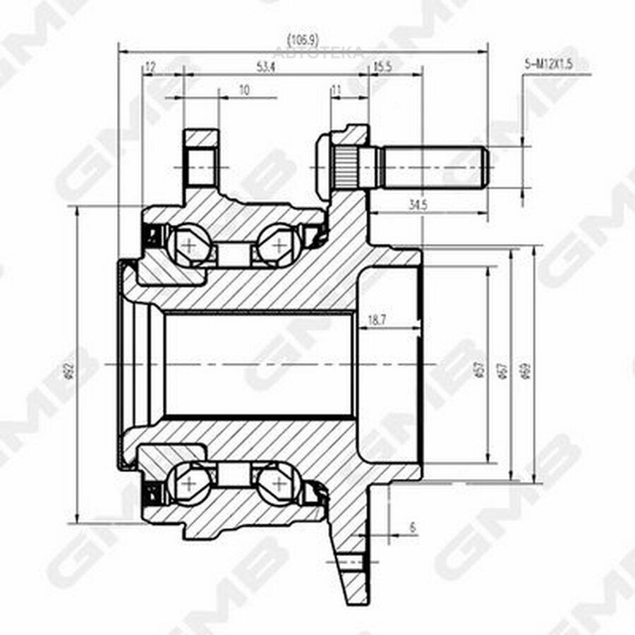 Ступица HYUNDAI Tucson (15-)i40 (15-) KIA Sportage (15-) передняя GMB GMB GH34870