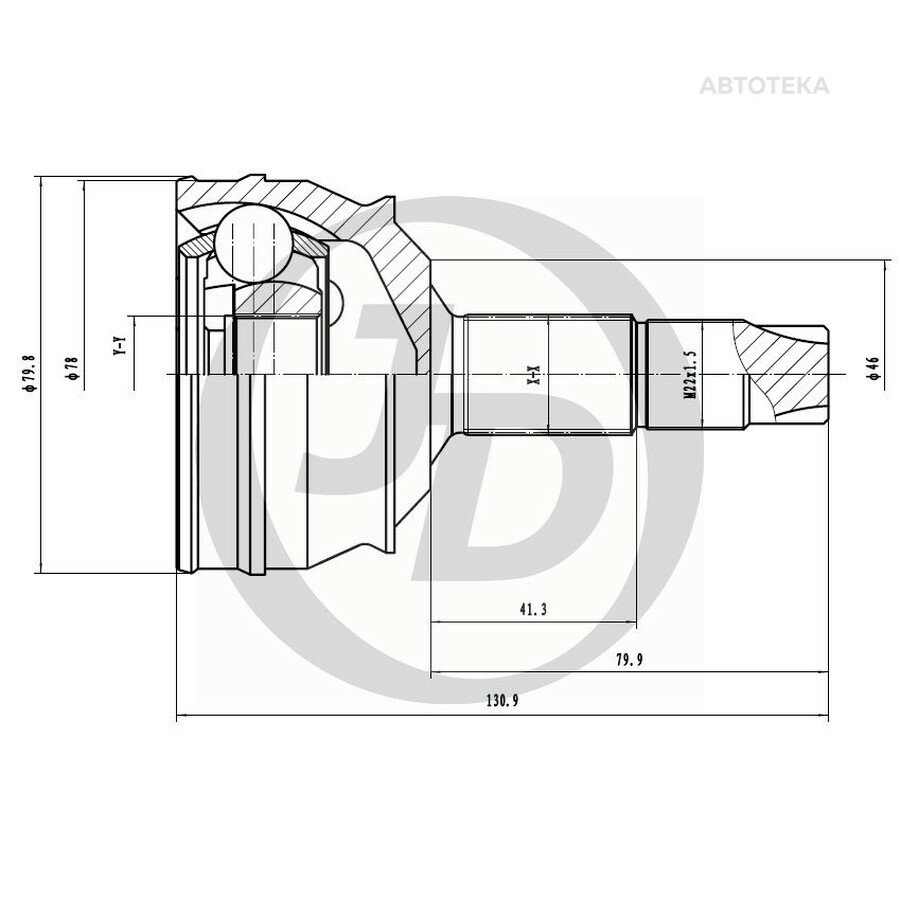 ШРУС внешний 151226 JUST DRIVE JCT0139 FI PUNTO (176)96-99, BRAVO (182)95-01;