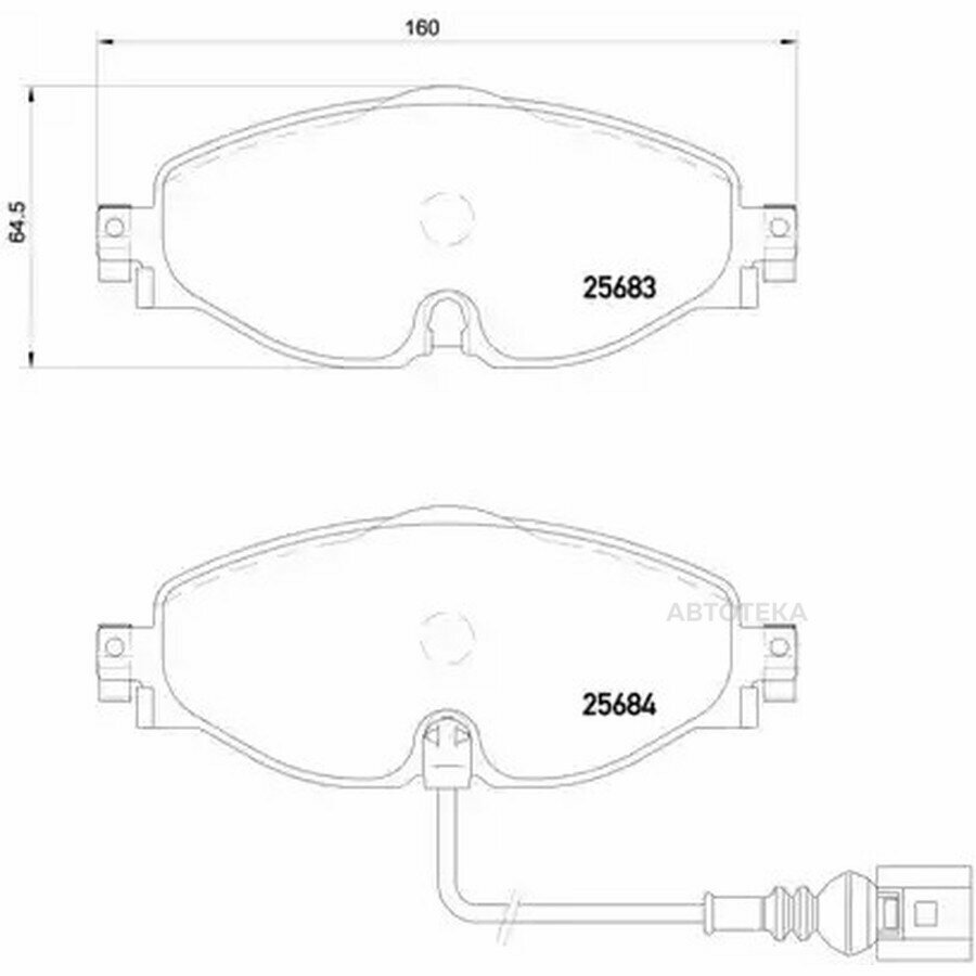 Колодки пер. VW GOLF VII ESTATE BA5 09/13=> BREMBO P85126
