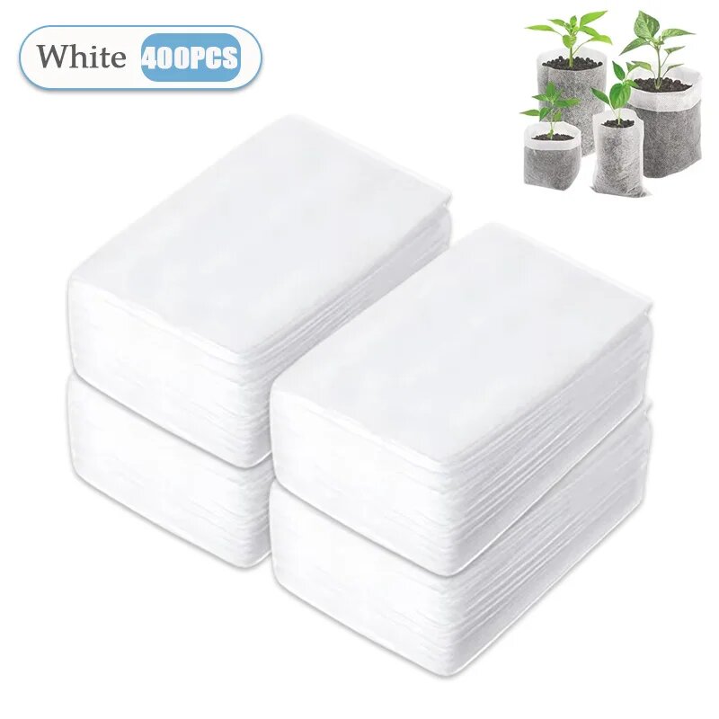 Биоразлагаемые мешки для рассады из нетканого материала Folded 20x22cm, White-400PCS