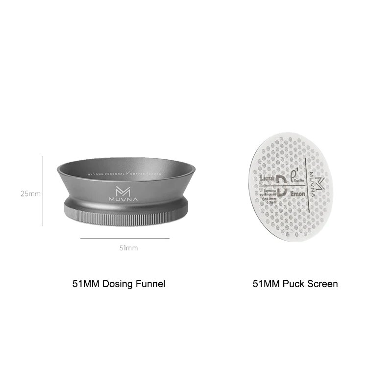 Набор воронок для эспрессо Muvna 51/53/58 мм 51mm Grey Set