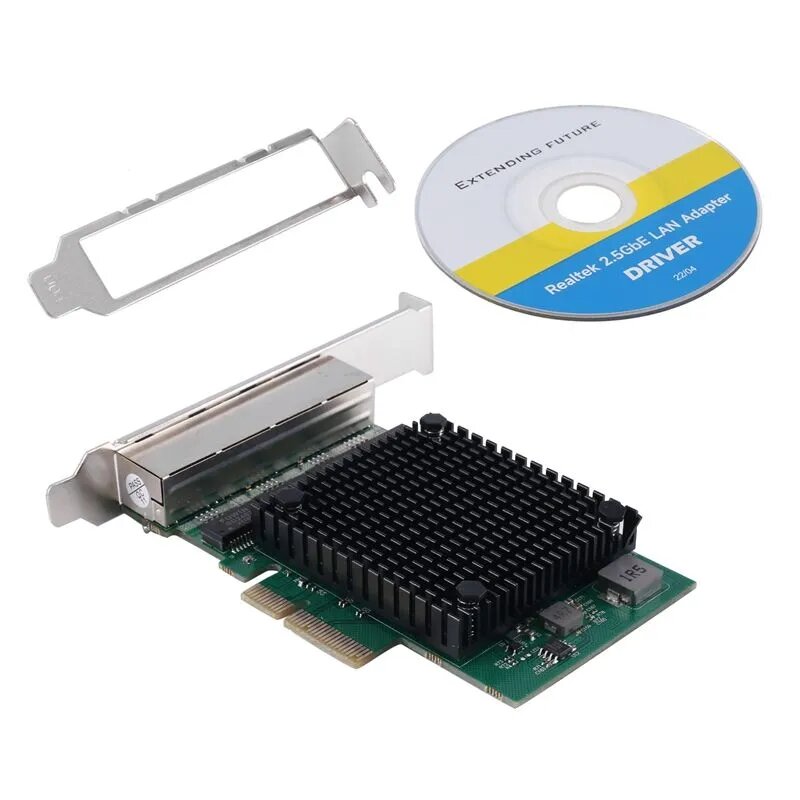 (E V J Y) PCIE X4 2.5G Gigabit Network Card RTL8125B 4-портовая сетевая карта Ethernet Настольный сервер Сетевая