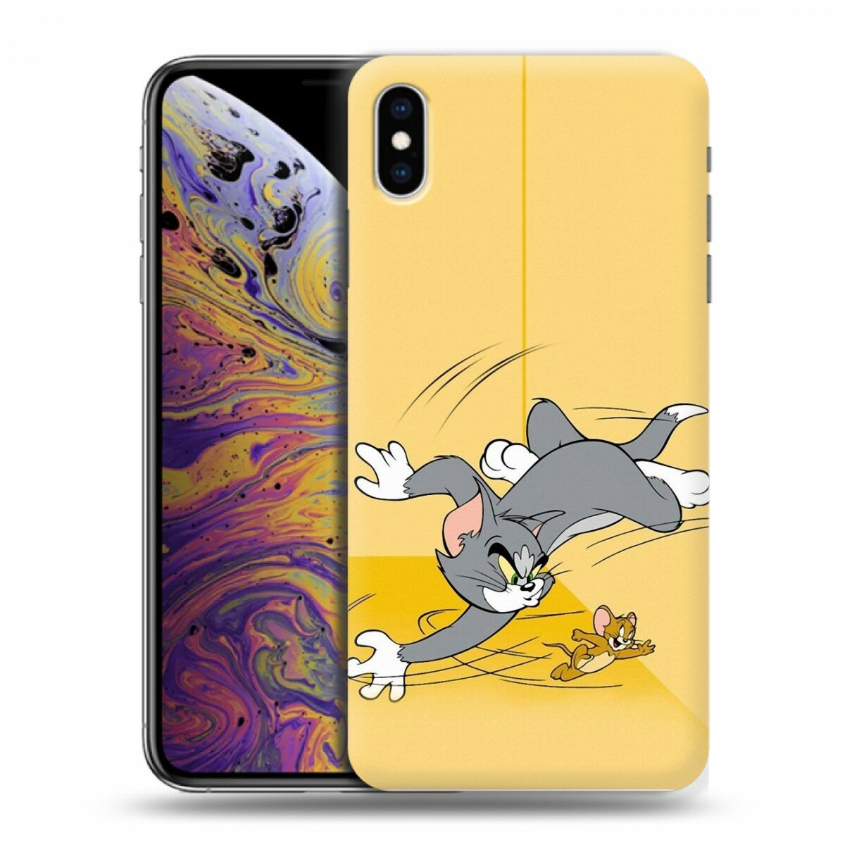 Чехол для Iphone Xs Max с принтом для мальчиков Том и Джерри погоня (Айфон Хс Мах)