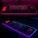 Коврик для мышки синий с RGB подсветкой и беспроводной зарядкой, 83.71x28.82 см