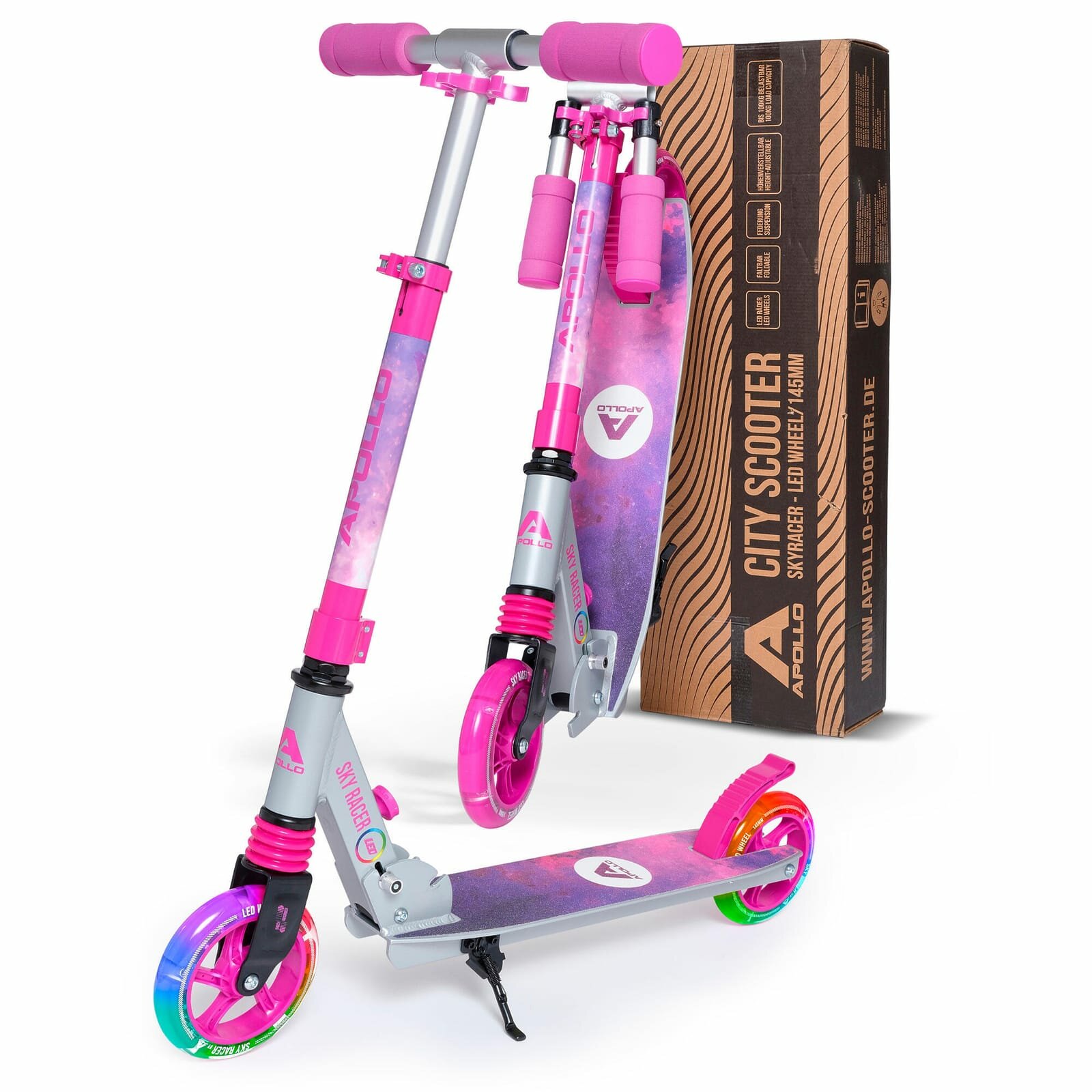 DECATHLON самокат Decathlon Apollo SkyRacer, розовый многоцветный