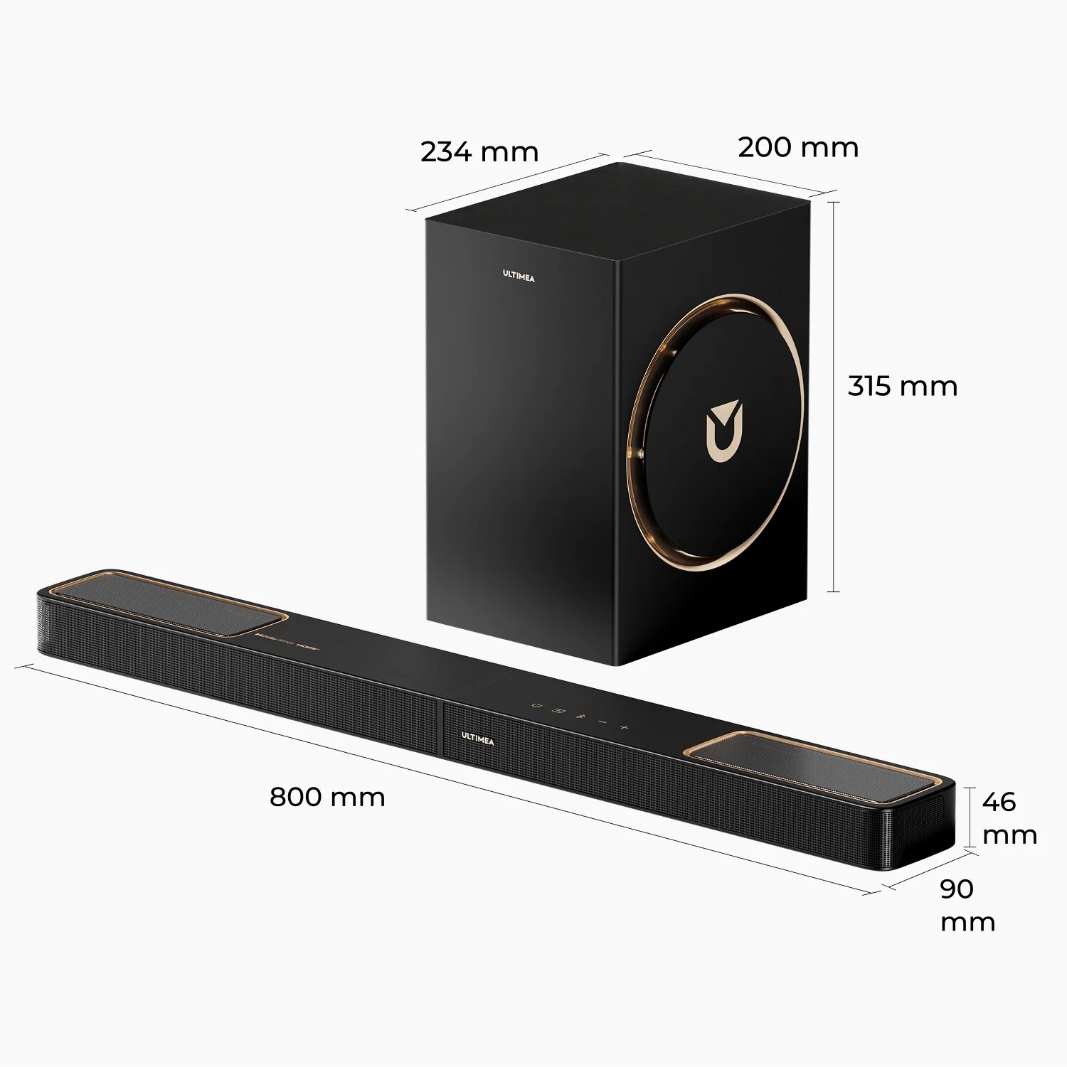 Звуковая панель ULTIMEA 3.1.2ch с Dolby Atmos, система объемного звука для телевизора с сабвуфером 5.25 дюйма, звуковая панель для смарт-телевизора
