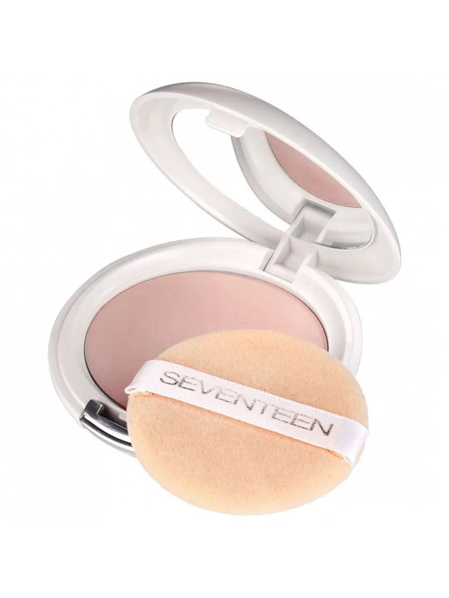 Seventeen Пудра компактная шелковая Natural Glow тон 04 розово-бежевый