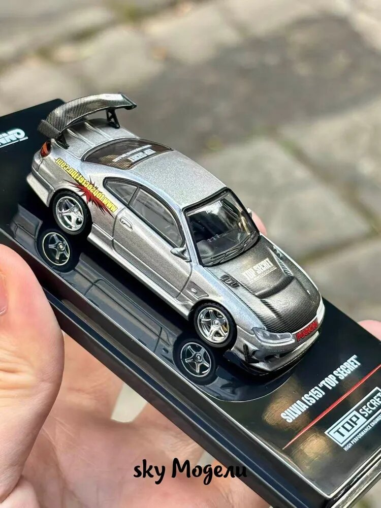 Машинка INNO 1:64 Nissan TOP SECRET SILVIA S15, масштабная модель, 7 см