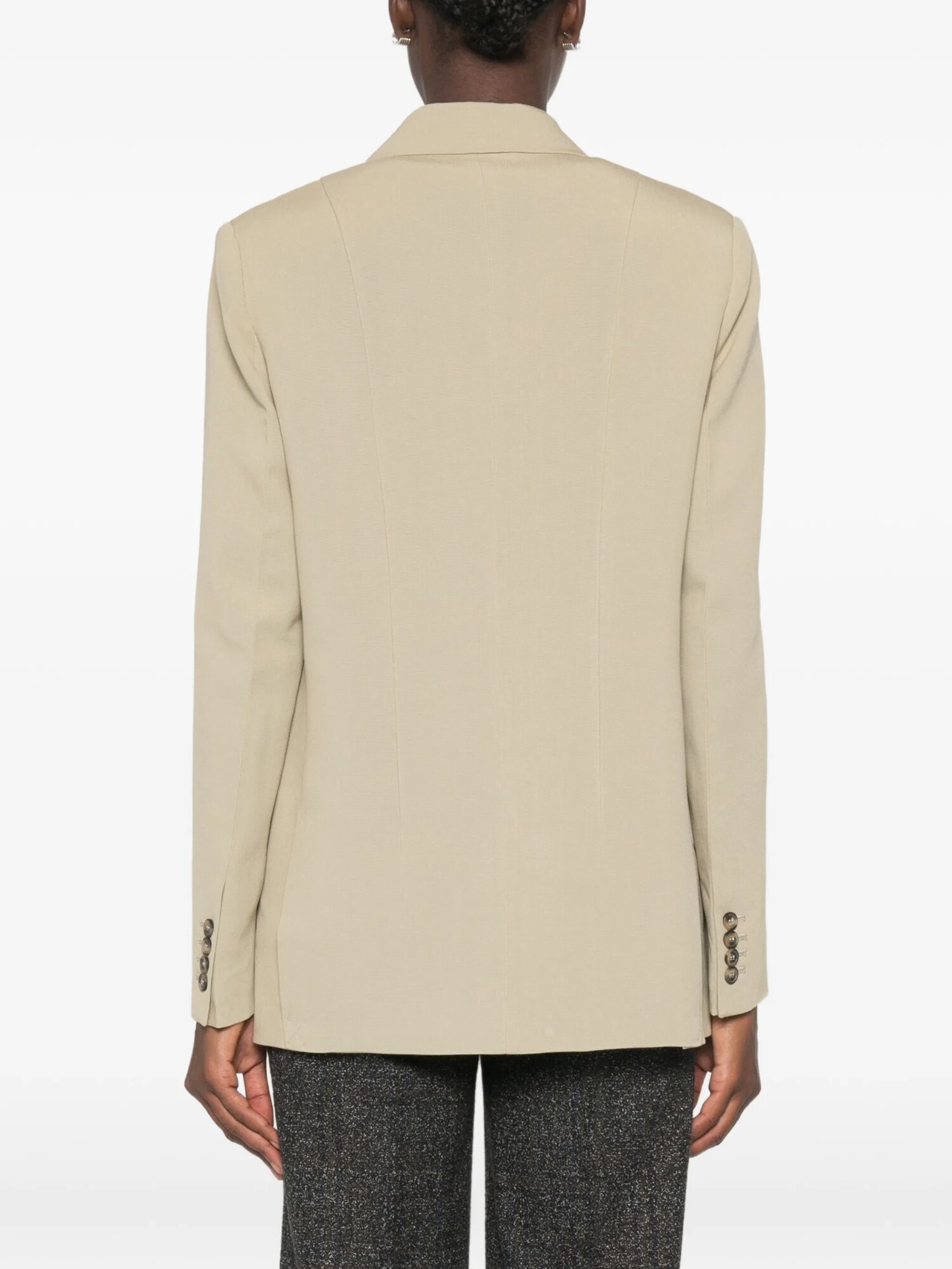 Куртка Victoria Beckham Notched-lapel single-breasted jacket, размер 8, серый — фото 1
