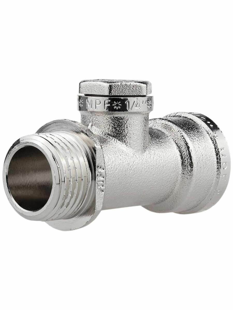 Тройник 1/2" х 1/4" х 1/2" для манометра, сантехнический резьбовой внутренняя-внутренняя-наружная резьба MPF