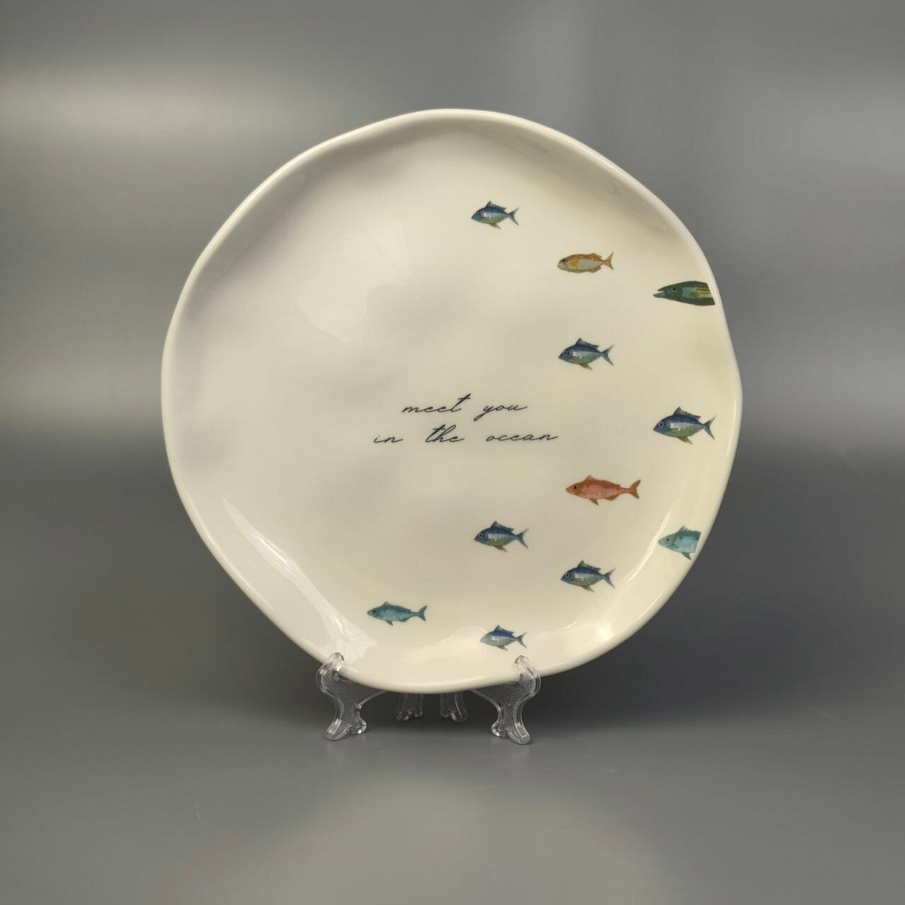 Тарелка "Meet you in the ocean", закусочная, 22 см, морская тематика