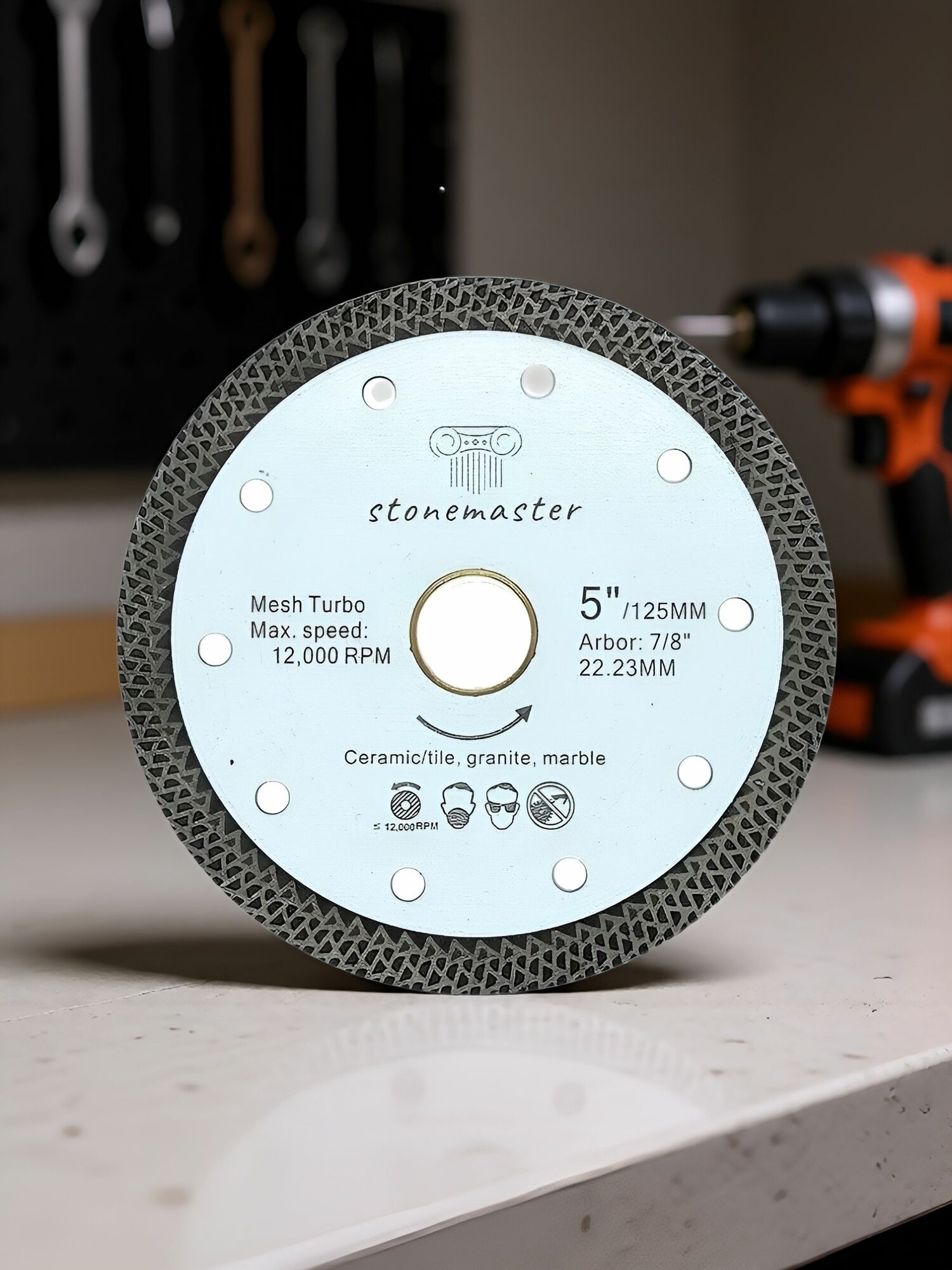 Диск алмазный Turbo по мрамору/граниту/керамике STONEMASTER Д125/1.2/11/22.23мм для УШМ