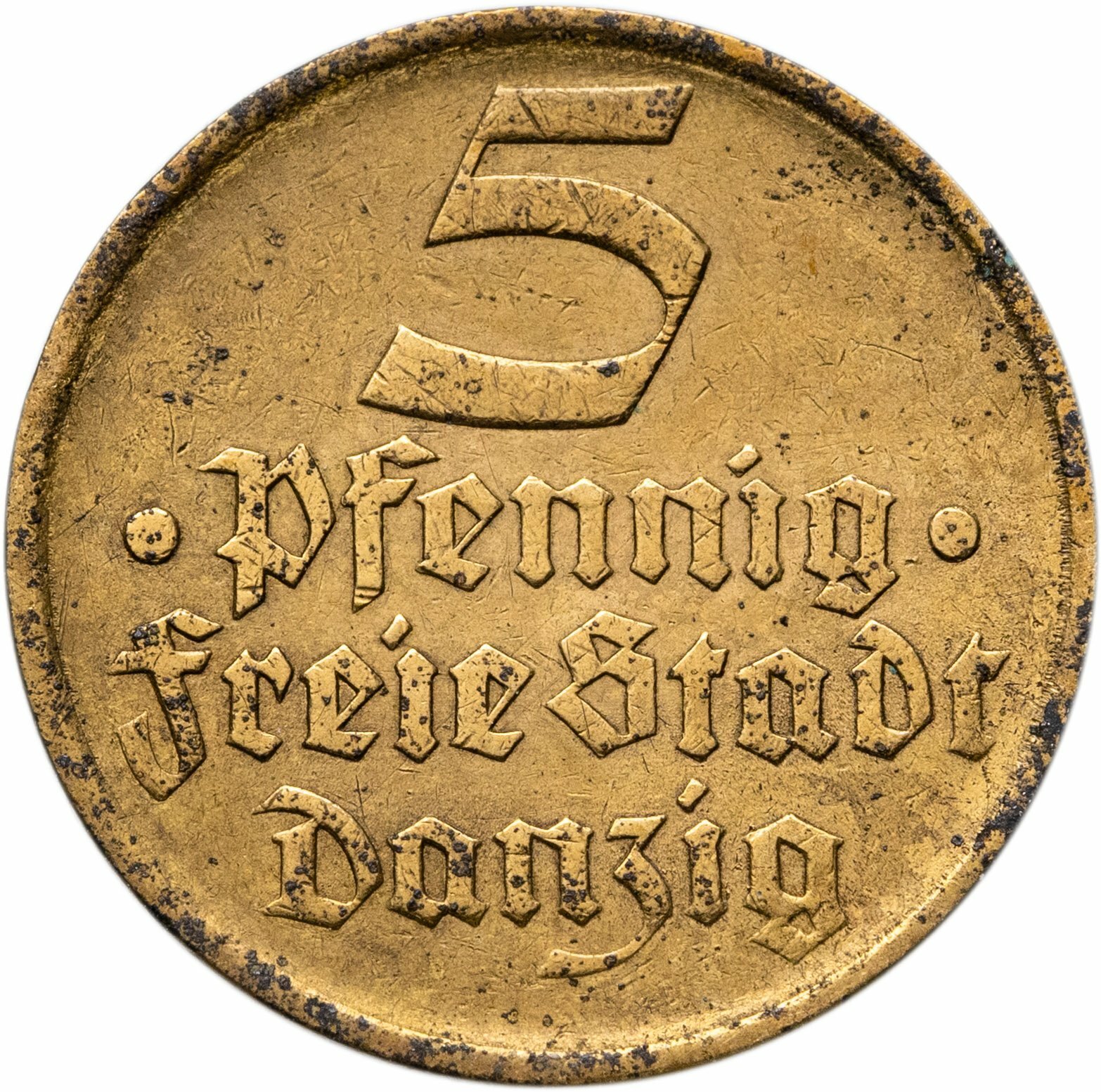 Данциг 5 пфеннигов pfennig 1932, Бронза, в сохранности VF-XF