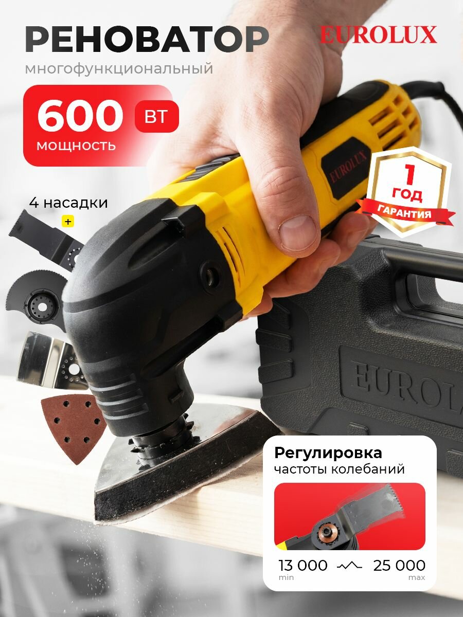 Многофункциональный инструмент (реноватор) МФИ-IZH18-600 в кейсе реноватор многофункциональный инструмент осциллирующий инструмент