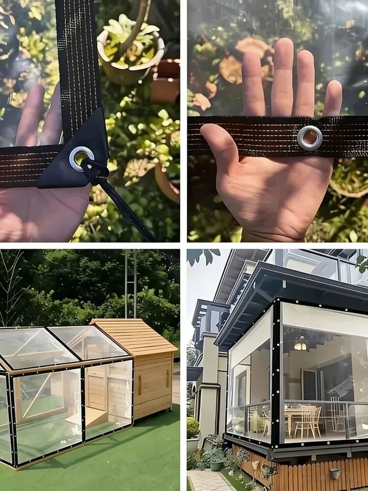 Садовый тент 400x200, защита от воды и ветра, пластик, нейлон, без стенок — фото 1