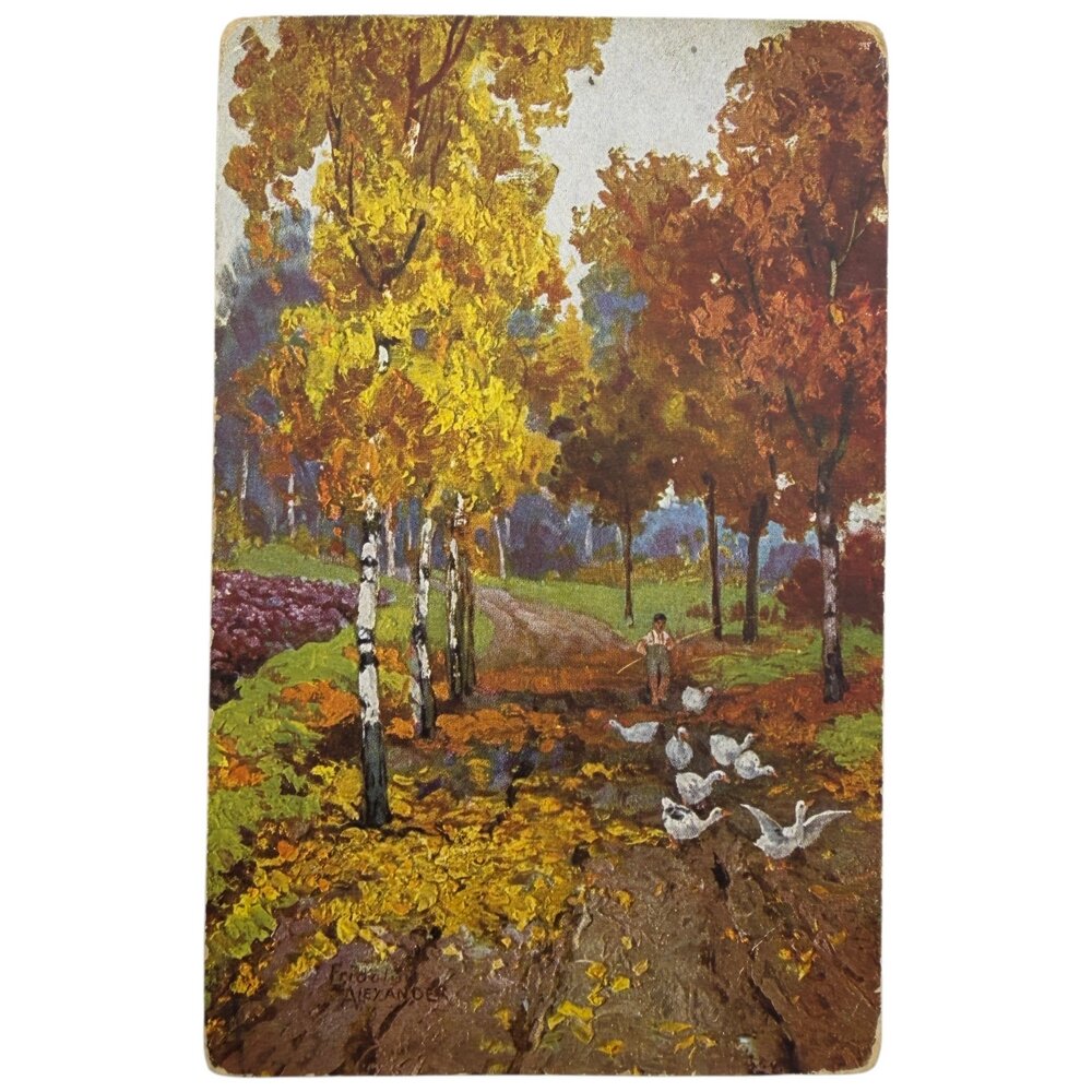 Почтовая открытка "Гусиная тропа" 1900-1910 гг. Германская Империя
