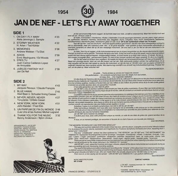 Jan De Nef - Lets Fly Away Together VG — фото 1