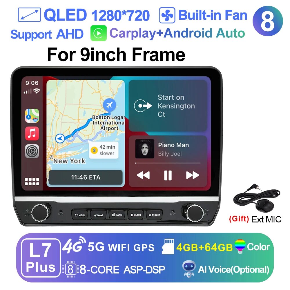 Автомагнитола LEHX L6 Pro, мультимедийная стерео-система на Android, с gps, для 9-L7 Plus(4-64GB)-0