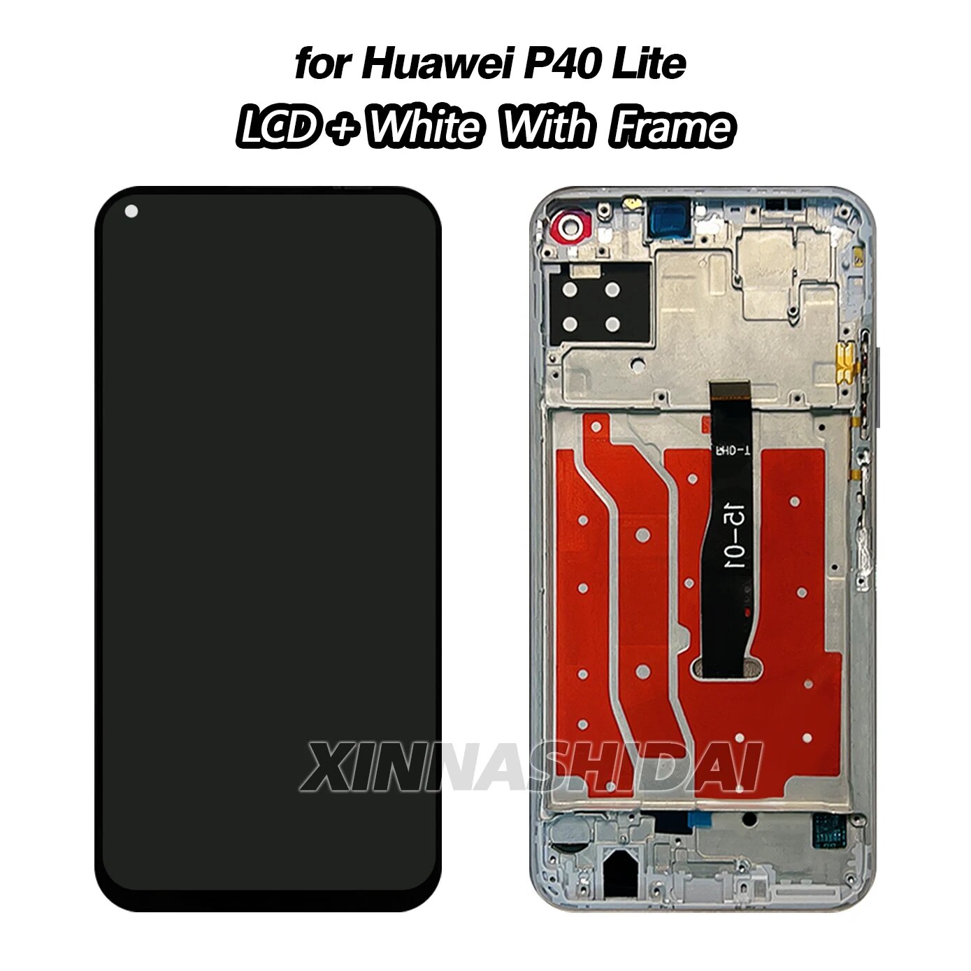 ЖК-дисплей для Huawei P40 Lite, белый с рамкой