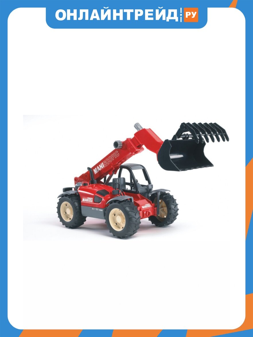 Масштабная модель Bruder 02-125 Погрузчик колёсный Manitou MLT 633 с телескопическим ковшом