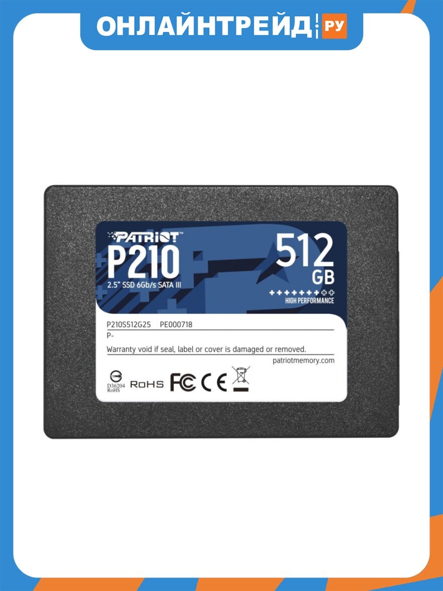 SSD диск Patriot Memory Patriot P210 2.5" 512Гб SATA (P210S512G25)