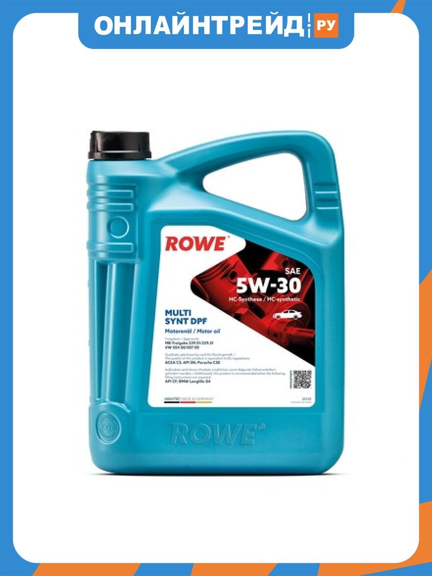 Моторное масло Rowe HIGHTEC MULTI SYNT DPF 5W-30 HC-синтетическое 5 л