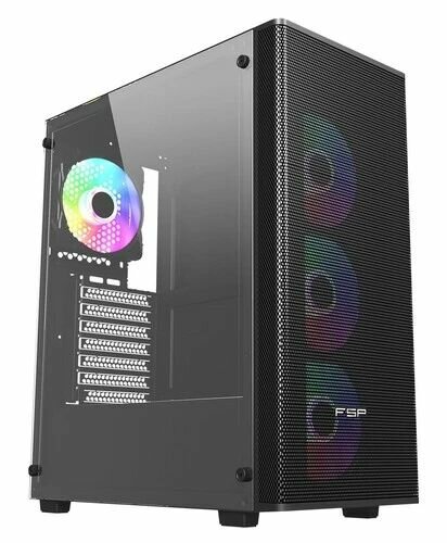 Компьютерный корпус FSP CMT196B (CMT196B) черный - Midi Tower, ATX, USB 2.0 Type-A, USB 3.2 Gen 1 Type-A