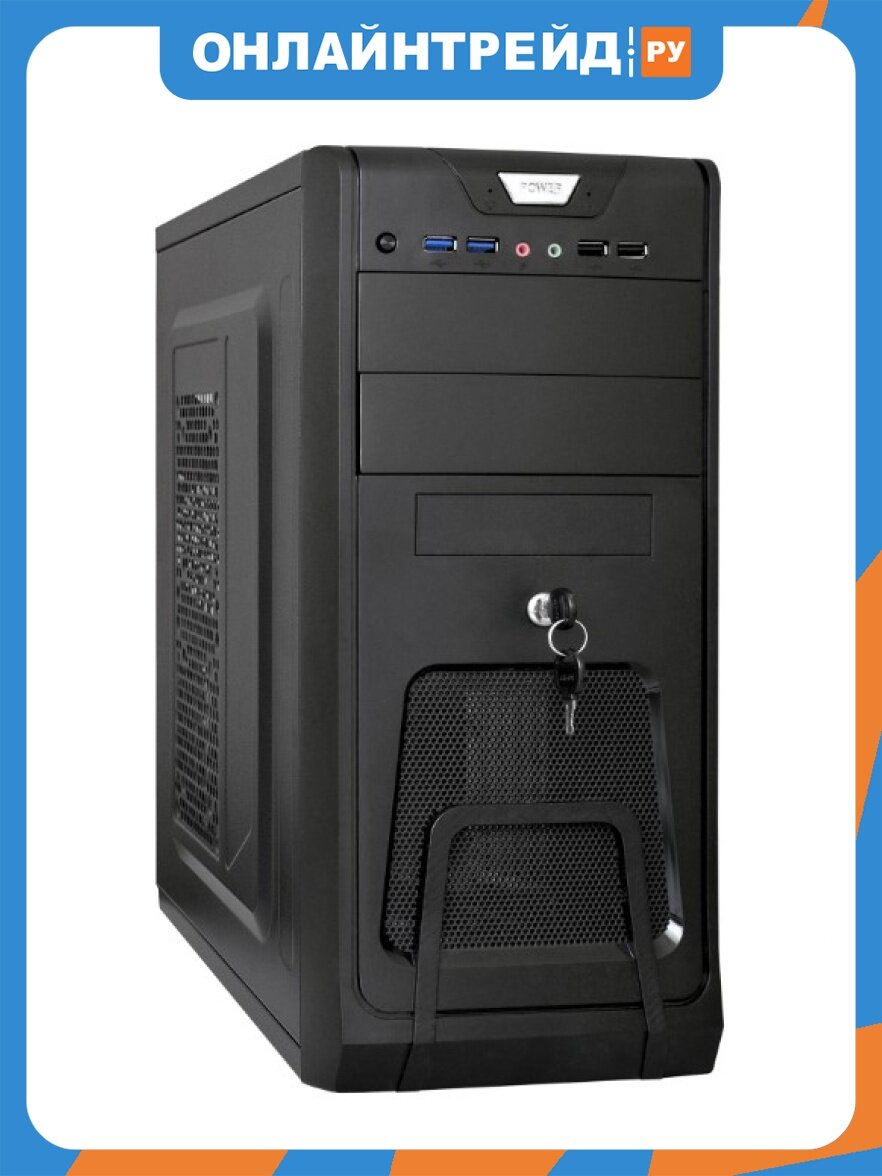 Корпус с блоком питания Exegate CP-603UB-CP400, черный (EX283216RUS)
