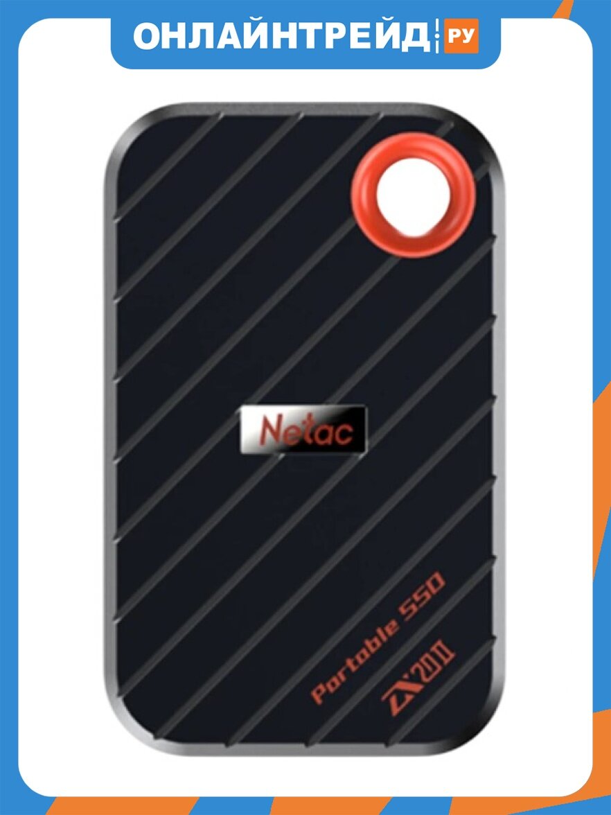 Внешний SSD диск Netac ZX20II USB 3.2 Gen 2 Type-C 512GB (NT01ZX20II-512-32BK) Black