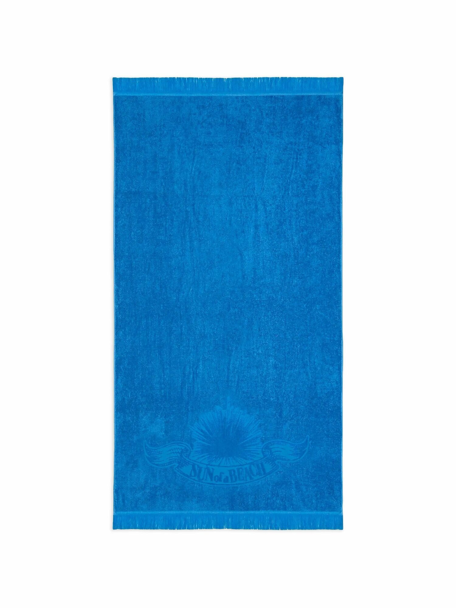 Полотенце с бахромой и тисненым логотипом, OneSize , medieval blue moontain
