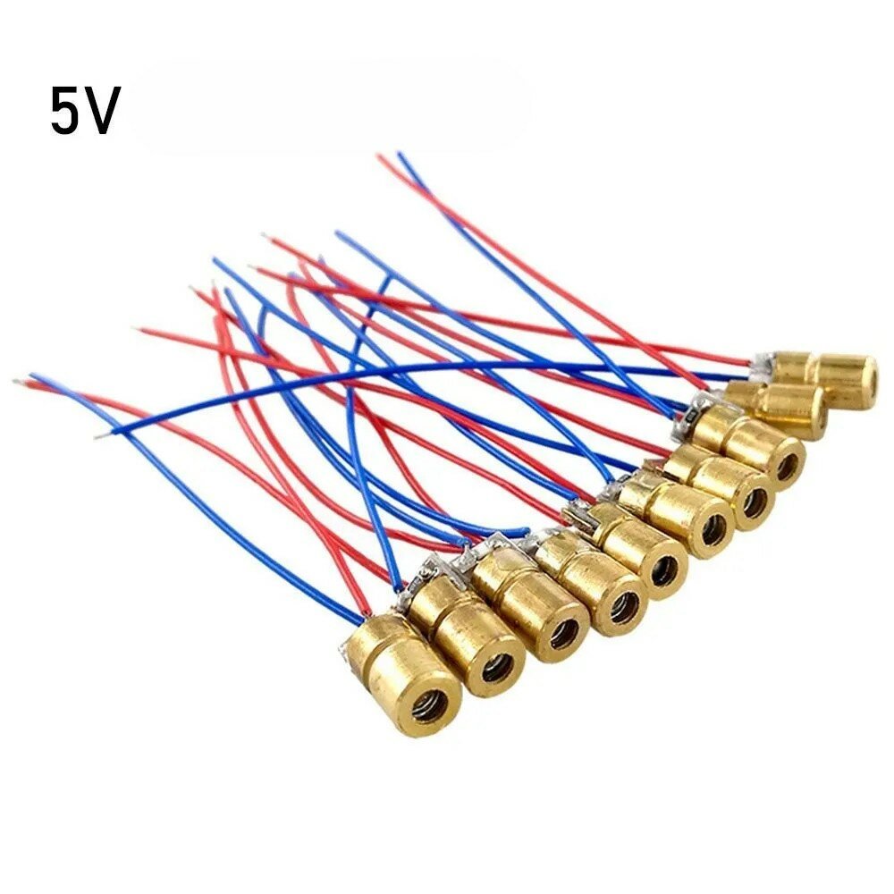 5шт. Лазерный диод, 5в(5v), 6 мм внешний диаметр, красный цвет