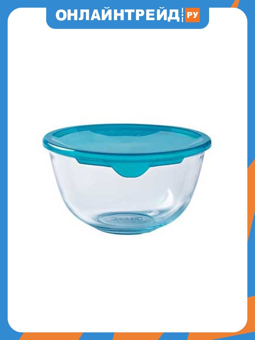 Миска Pyrex Prep&Store 2 л, 21 см, с крышкой, стекло (180P000)
