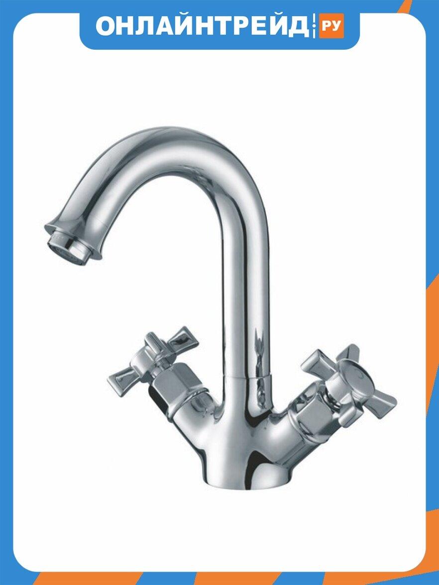 Смеситель для раковины и мойки Kaiser® Kaiser Cross 41011, тюльпан, крест, керамика