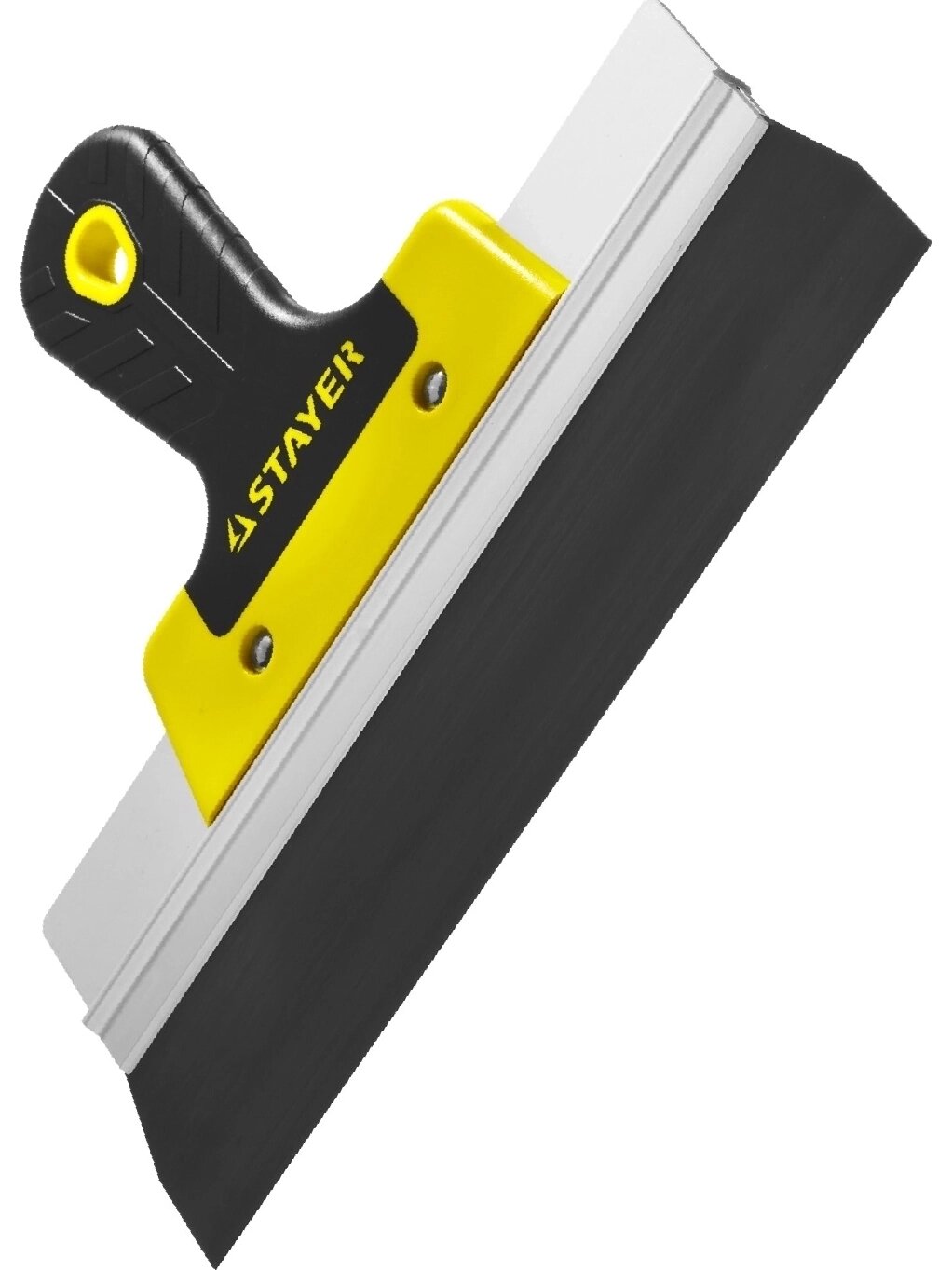 Фасадный шпатель Professional STAYER PROFlat 250 мм усиленная алюминиевая направляющая двухкомпонентная ручка анодированный