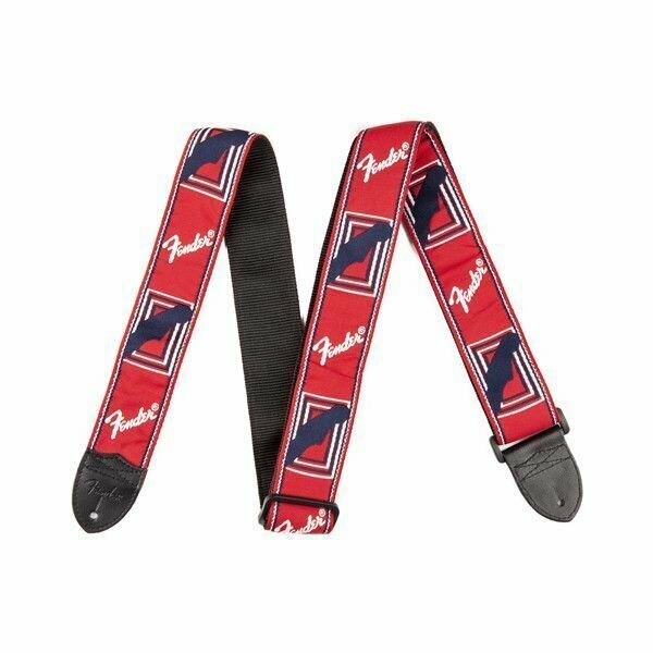 Fender Monogrammed Red ремень для гитары 2«, логотип »Fender", красный