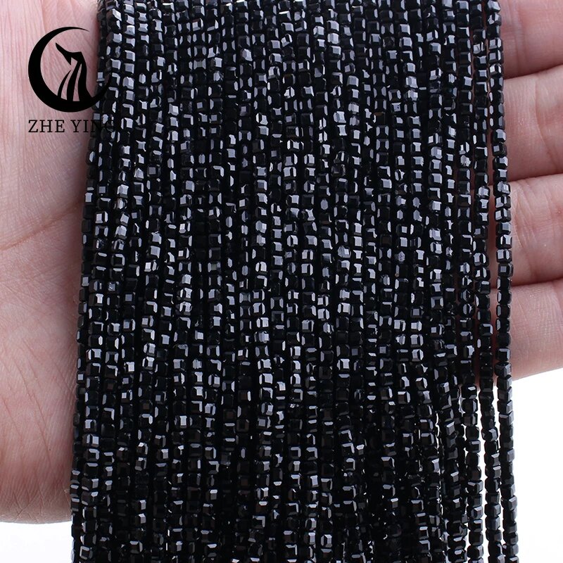 Бусины кубические черные, 2,5 мм, 58Black Tourmaline